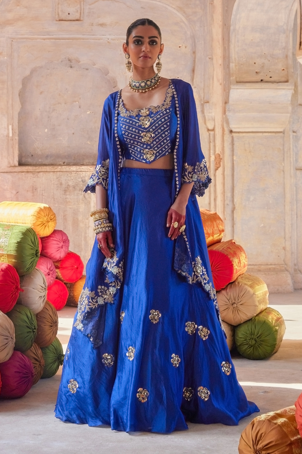 Neela Phool Jacket Set